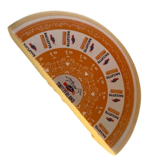 Emmi Raclette Cheese from Switzerland, round, half wheel – RacletteCorner