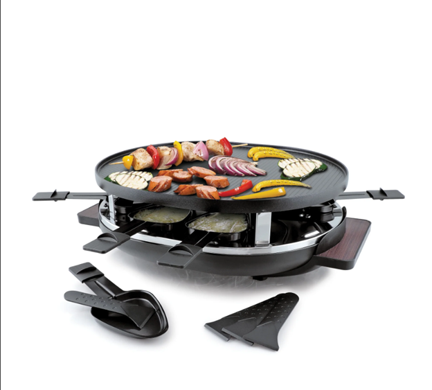 Swissmar - 8 PersonMatterhorn Raclette Grill /w reversible on-stick top ...