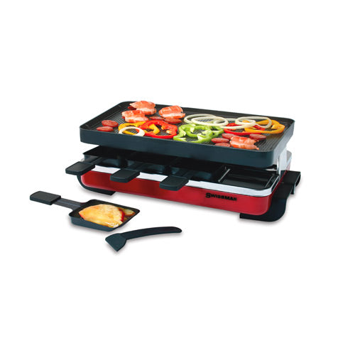 Swissmar - 8 Person Red Classic Raclette Grill/w revers. non-stick top ...