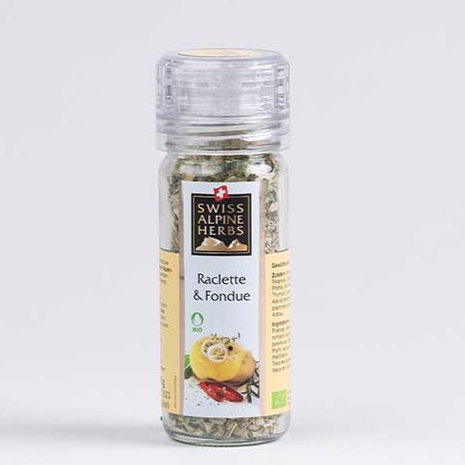 Raclette & Fondue Spices Swiss Alpine Organic Herbs Spice Mill ...