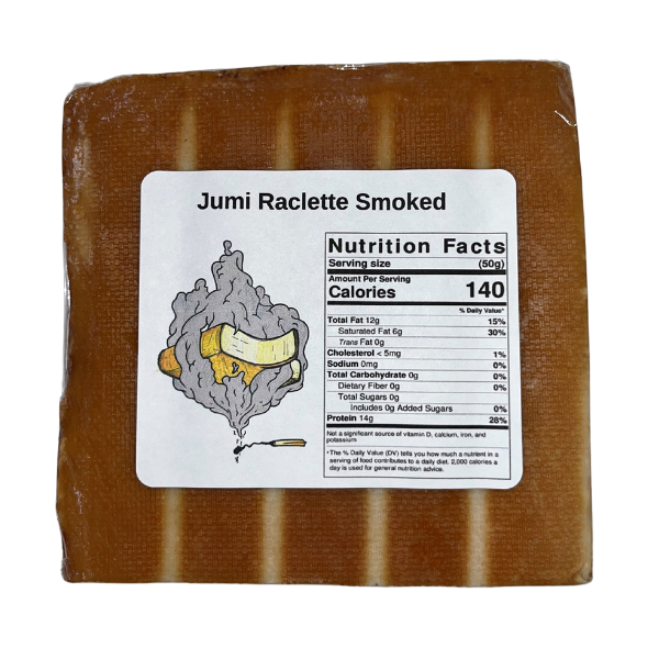 Swiss Raclette Cheese, smoked from Jumi, quarter square, 3.5 lbs ...